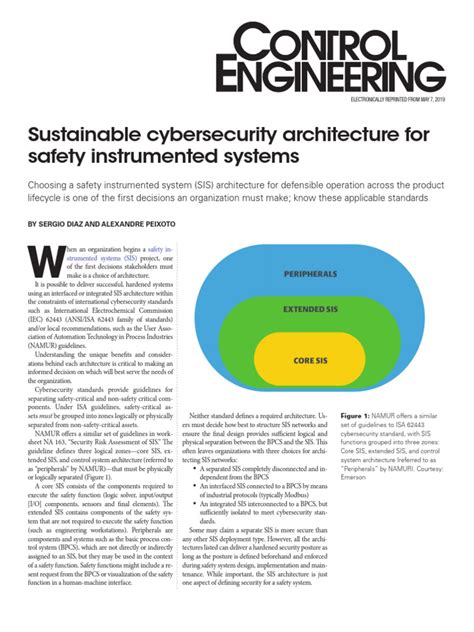 Article Control Engineering Sustainable Cybersecurity Architecture For Safety Instrumented