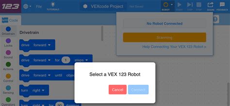 Troubleshooting Connecting To App Based Vexcode 123 Vex Library