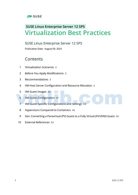 Suse Linux Enterprise Server 12 Sp5 虚拟化最佳实践指南 Vm技术库