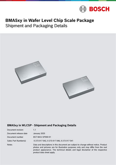 Acceleration Sensor Bma580 Bosch Sensortec