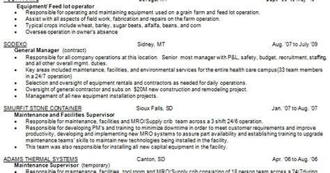 Maintenance Planner Sample Resume Format In Word Free Download