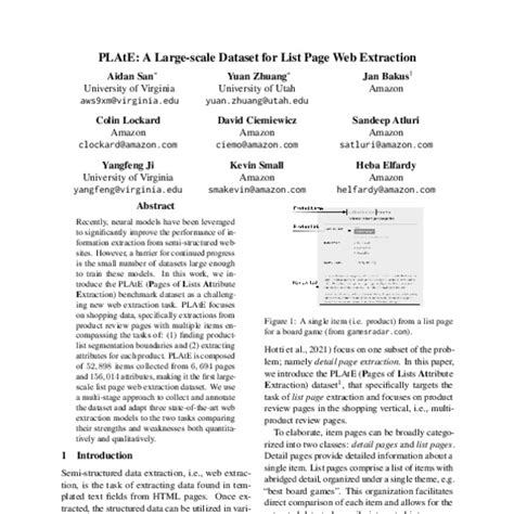 Plate A Large Scale Dataset For List Page Web Extraction Acl Anthology