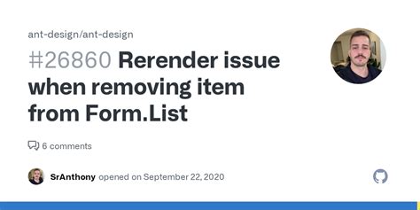 Rerender Issue When Removing Item From Formlist · Issue 26860 · Ant