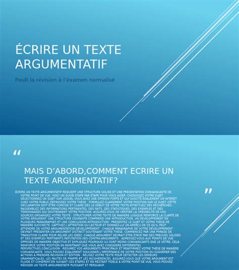 Écrire Un Texte Argumentatif Pdf