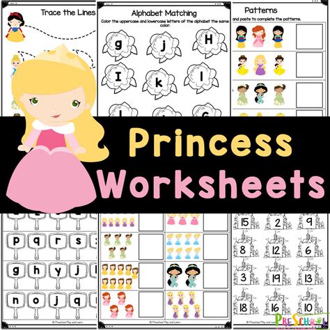👑 Free Printable Disney Princess Worksheets For Preschoolers