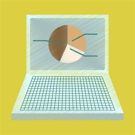 플랫 음영 스타일 아이콘 노트북 차트 벡터 Eps Ai Uidownload