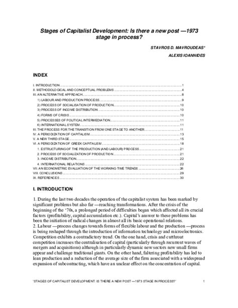 Pdf Capitalist Development Stages Post 1973