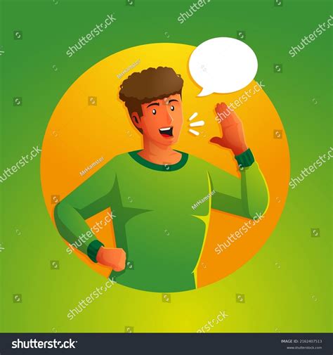 Screaming Man Talking Speech Bubble Stock Vector Royalty Free
