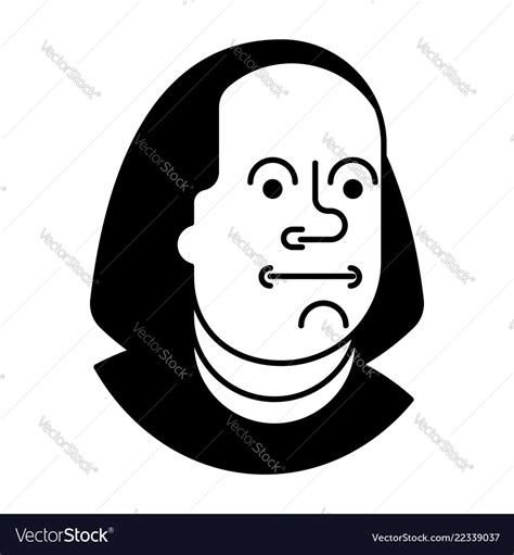 Portrait Benjamin Franklin Isolated On 100 Vector Image