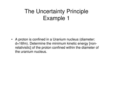 Uncertainty Principle Examples Physics Presentation