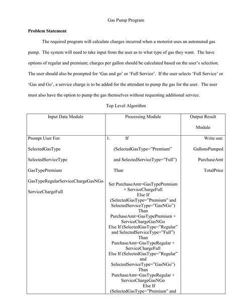 Gas Pump Program Final Pdf