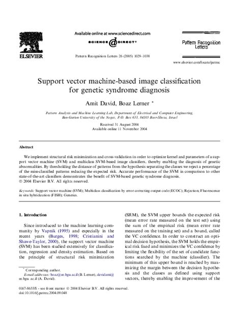pdf support vector machine based image classification for genetic