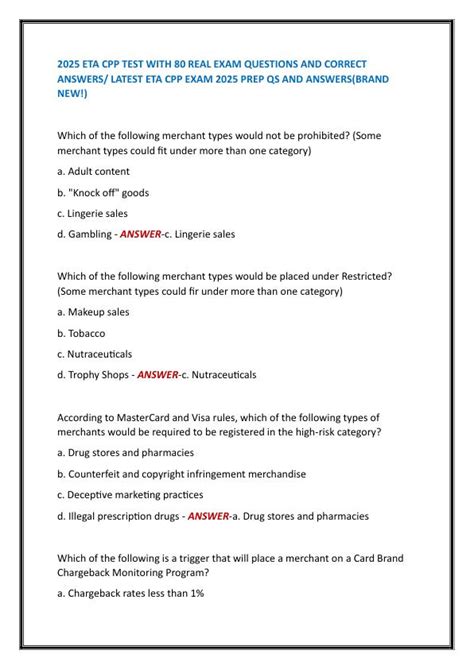 2025 Eta Cpp Test With 80 Real Exam Questions And Correct Answers