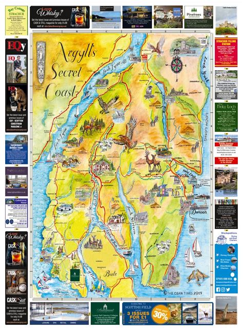 Top Tourist Attraction And Places Map Of Isle Of Bute Scotland