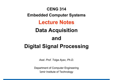 Data Acquisition Digital Signal Processing Lecture Notes