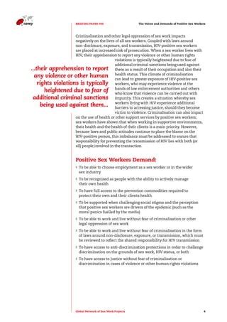Positive Sex Workers Demands PDF