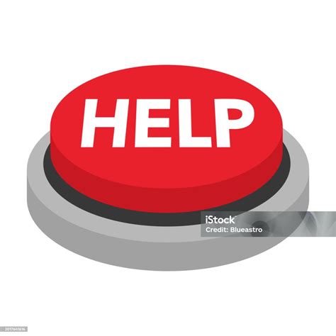 Help Button In Flat Design On White Background Stock Illustration