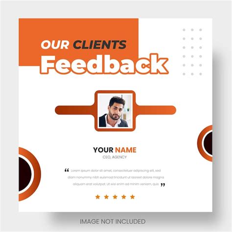 고객 피드백 또는 고객 평가 페이스북 또는 소셜 미디어 포스트 앰프 웹 배너 디자인 템플릿 프리미엄 벡터