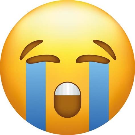 Loudly Crying Emoji Yellow Emoticon With Streams Of Tears 22461895