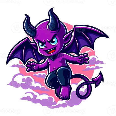 Ai Generated Purple Devil Cartoon Character 38888205 Png