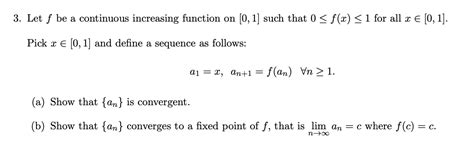 solved 3 let f be a continuous increasing function on [0