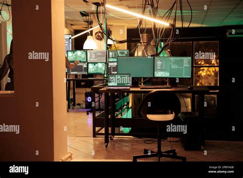 online criminals hacking database system with virus stealing personal