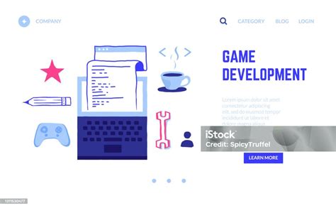 Halaman Arahan Pengembangan Game Pemrograman Vr Hiburan Proyek Cyber Menulis Kode Digital