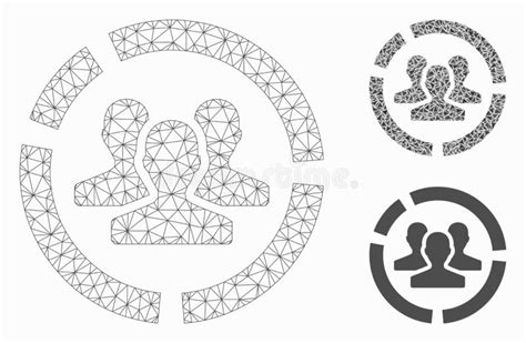 Users Diagram Vector Mesh Carcass Model And Triangle Mosaic Icon Stock Vector Illustration Of