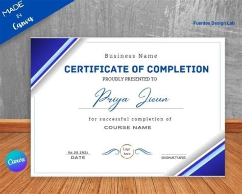 EDITABLE CERTIFICATE TEMPLATE Etsy