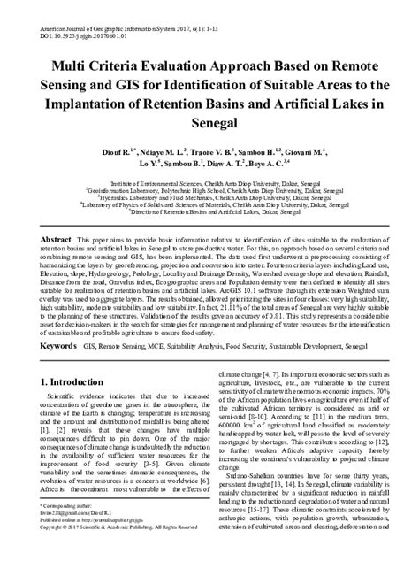 Pdf Multi Criteria Evaluation Approach Based On Remote Sensing And Gis For Identification Of