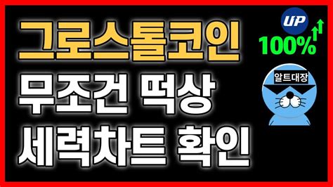 그로스톨코인 이건 무조건 간다 무조건 들고가라 세력코인 종목 추천 Youtube