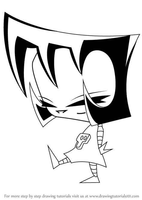 Learn How To Draw Gaz From Invader Zim Invader Zim Step By Step
