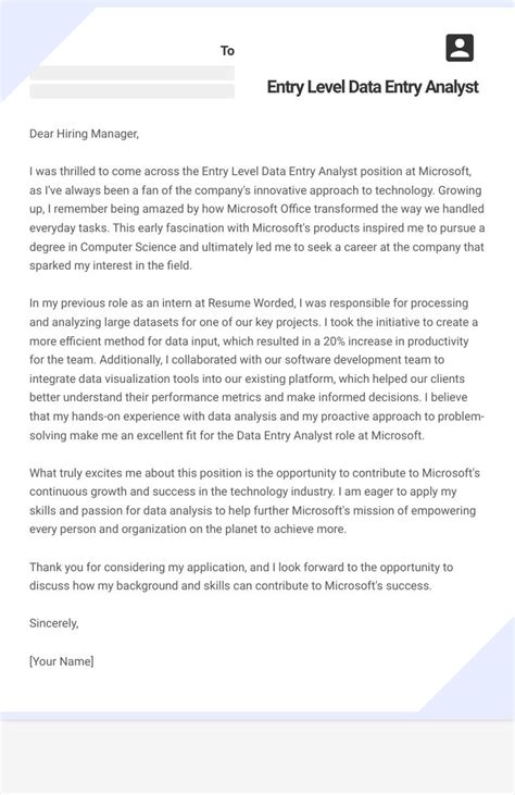 14 Entry Level Data Entry Analyst Cover Letter Examples Plus Recruiter