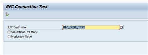 RFC Connection Test Program SAPCODES