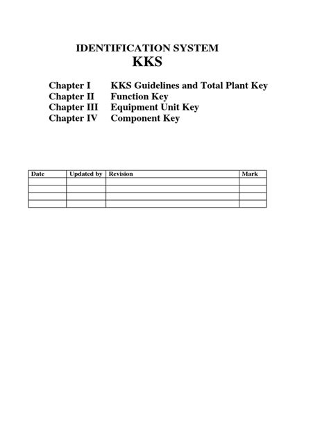 Identification System Kks Chapter I Kks Electricity Generation Code
