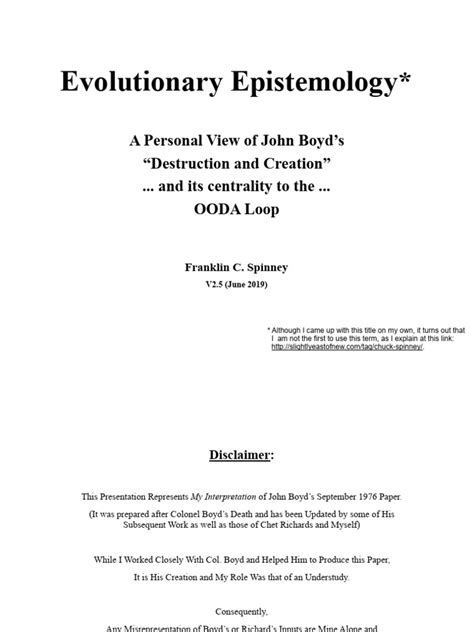Evolutionary Epistemology V25 Pdf Luminiferous Aether Speed Of Light