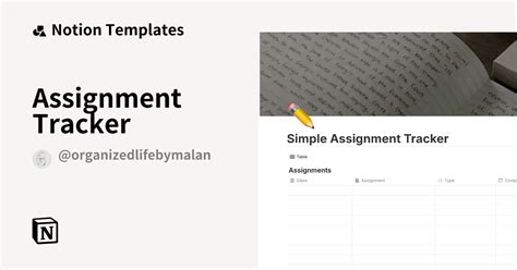Assignment Tracker Template Notion Marketplace