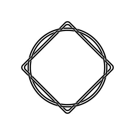 Circle And Rhombus Shape Composition Weaving Line Style Can Use For