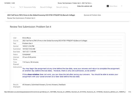 Problem Set 4 Notes Review Test Submission Problem Set 4 2021 Fall