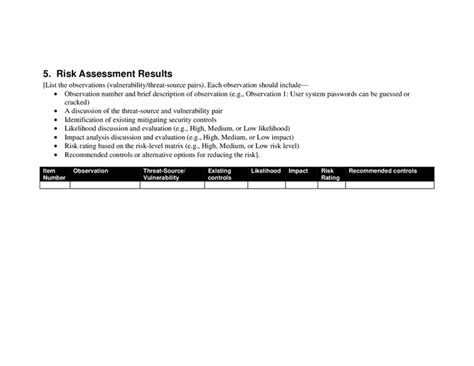 Security Risk Assessment Template In Word And Pdf Formats Page 5 Of 5