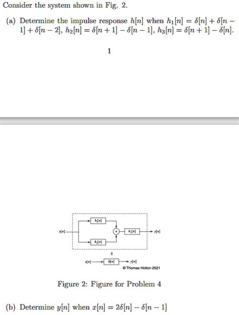 Consider The System Shown In Fig 2 A Determine The Impulse Response H[n] When H1[n] δ[n