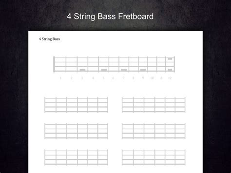 String Printable Bass Blank Fretboard Etsy