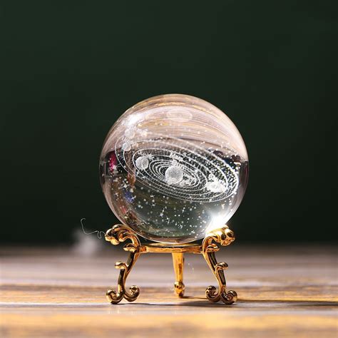 Badu Bg 3d кристална слънчева система Стъклена топка Планета Глобус Слънчева система Вселена