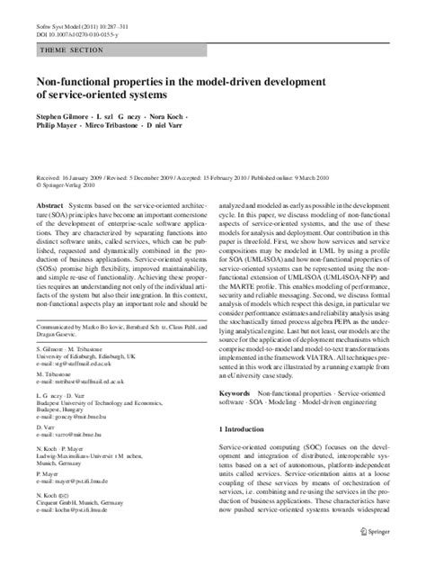 Pdf Modeling Non Functional Properties In Soa