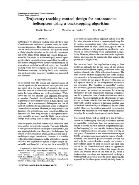 4 Trajectory Tracking Control Design For Autonomous Helicopters Using