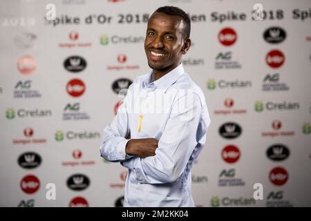 Belgian Bashir Abdi Poses For The Photographer With The Silver Spike Trophy At The Golden Spike