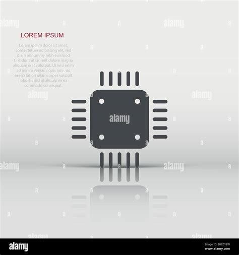 Computer Cpu Icon In Flat Style Circuit Board Vector Illustration On White Isolated Background