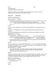 Understanding Motion In Two Dimensions Graphs And Relationships Course Hero