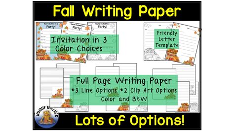 Fall Writing Paper Templates