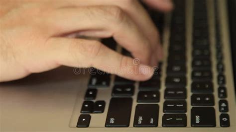 Hands Typing On The Keyboard With Illustrated Letters Stock Video